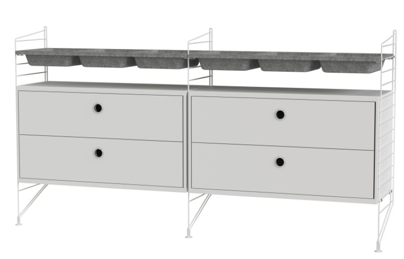 String Schlafzimmer Sideboard G String Furniture | Weiß / Weiß | STRING BEDROOM G WEISS